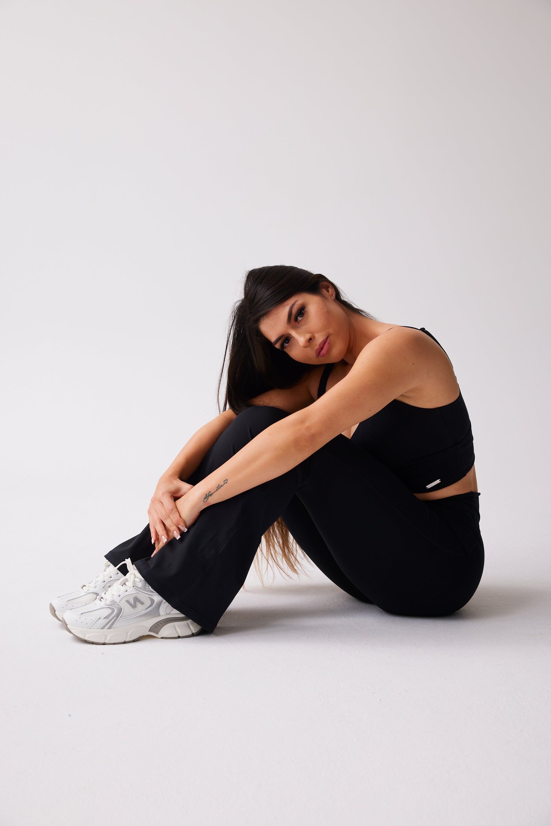 Flared Leggings 'Flaunt And Flow' - Midnight Black (MEDIUM-LONG length ...